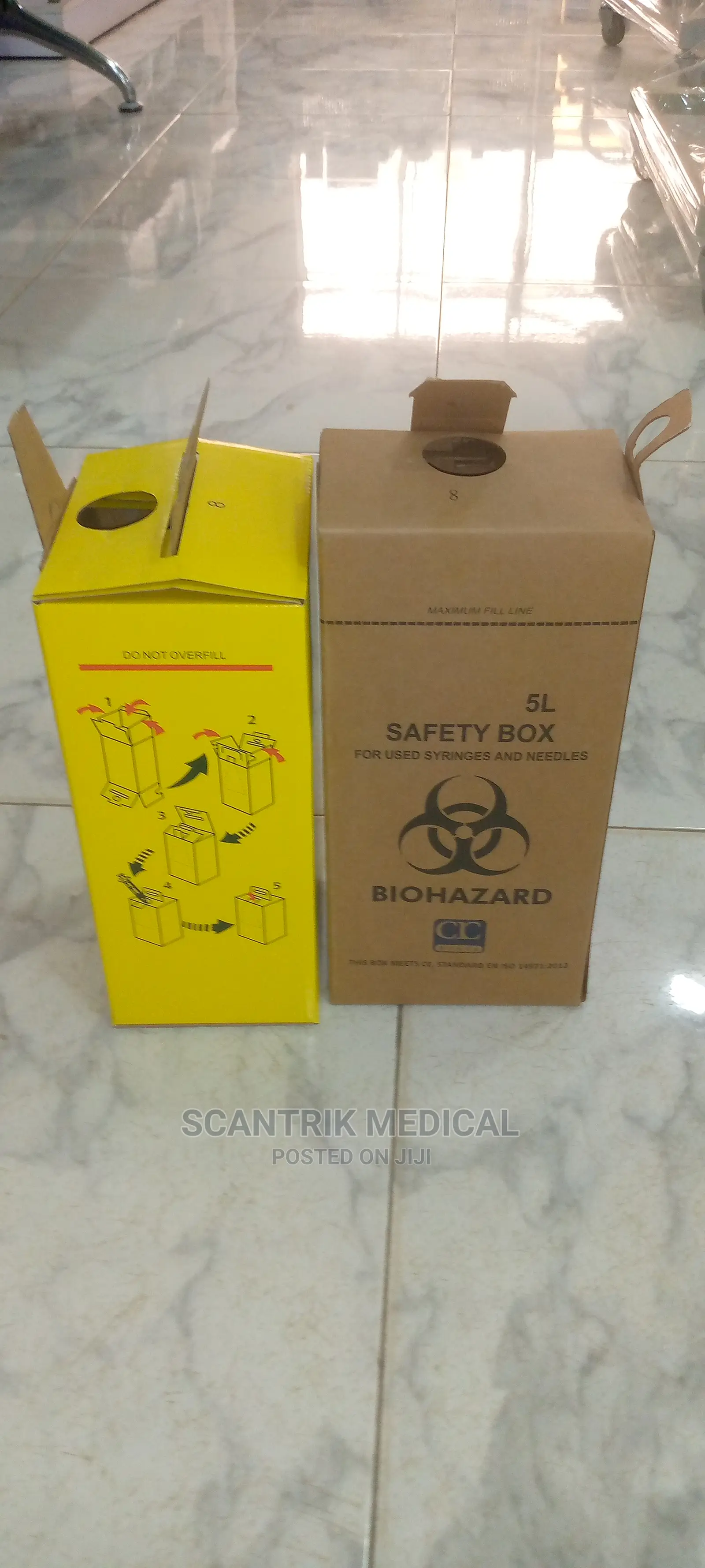 Portable Biohazard Cardboard Paper Medical Needle Sharp Box in Yaba ...