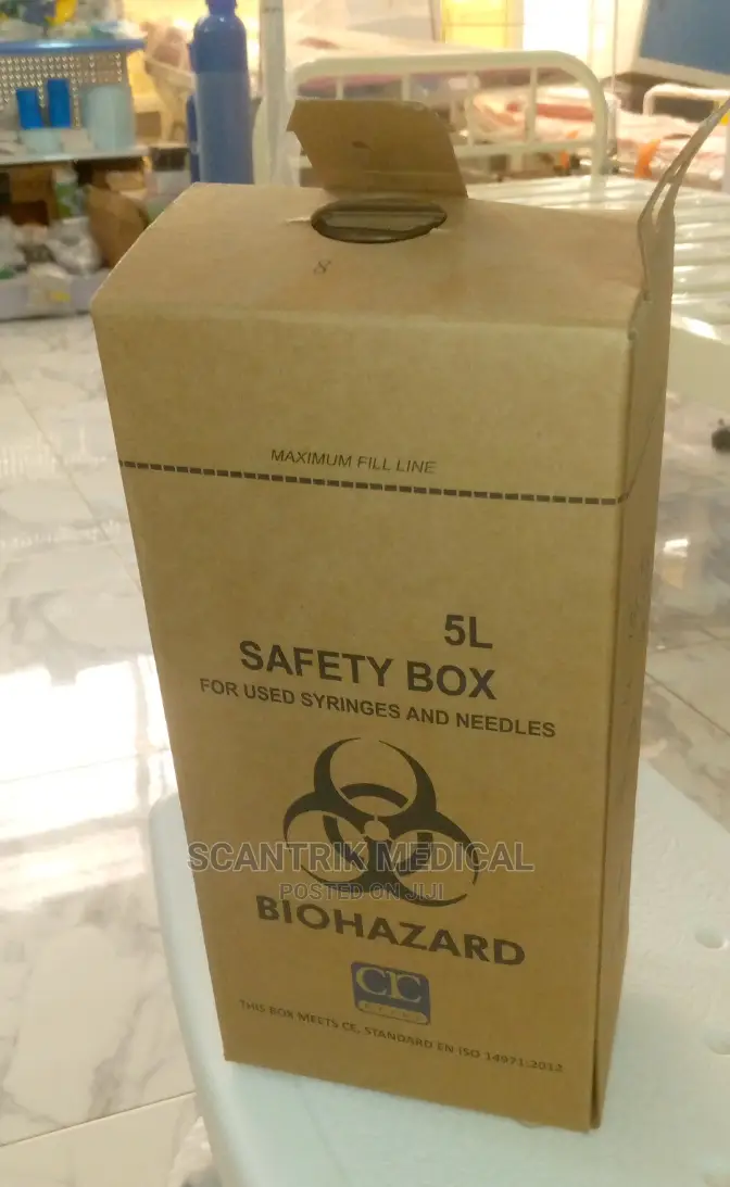 Quality 5L Paper Needle Sharps Safety Box in Yaba - Medical Supplies ...