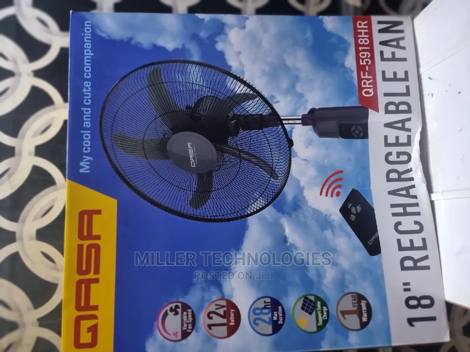 QASA Solar Rechargeable Fan 18 Inch in Ojo - Home Appliances, Miller ...