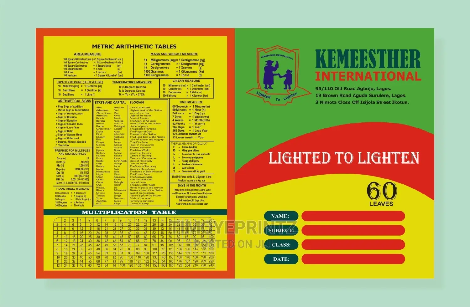 60 Leaves Note Book in Shomolu - Printing Services, Oluwafeyijimi ...