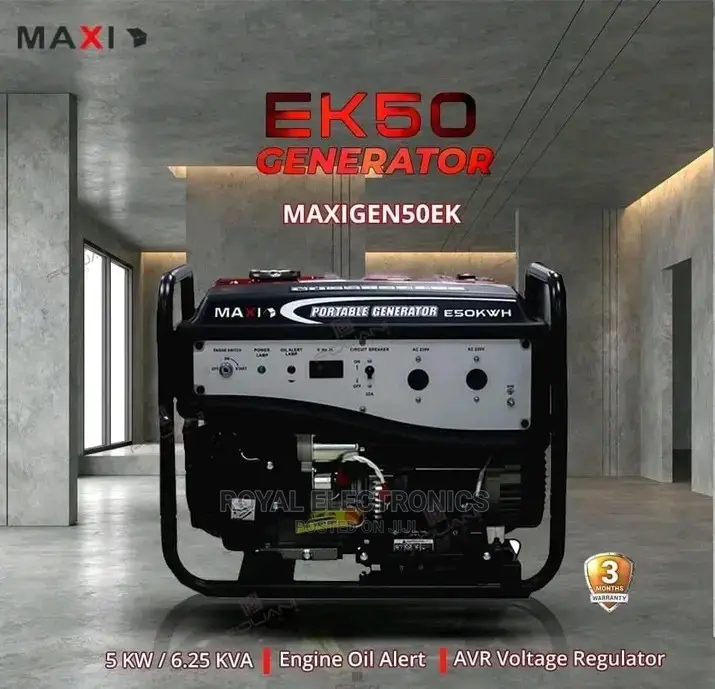 New Maxi Generator(Ek50-6.2kva)100% Copper Coil Key in Osogbo - Electrical Equipment, Royal ...