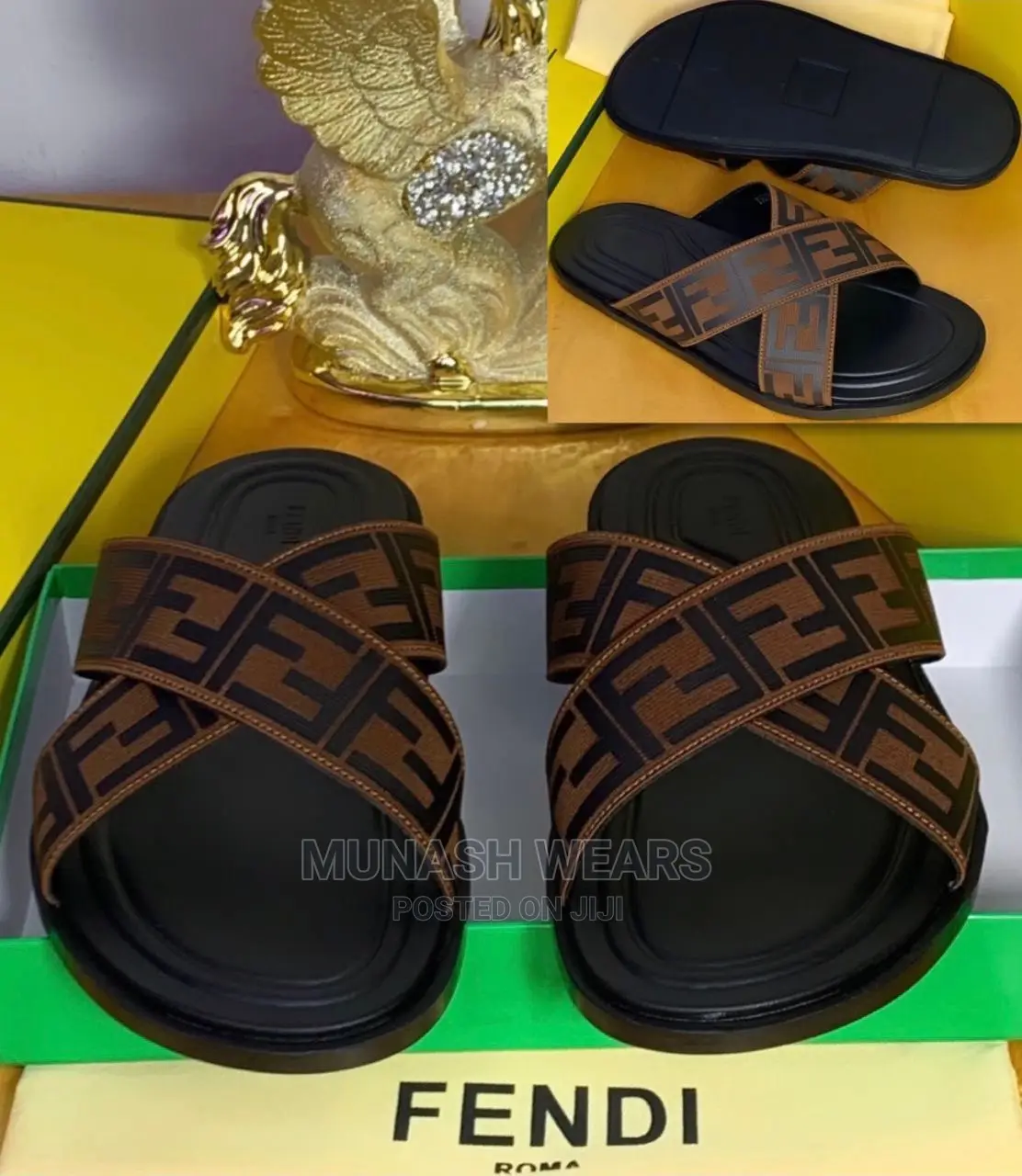 Fendi Leather Slipers in Lagos Island (Eko) - Shoes, Munash Wears | Jiji.ng
