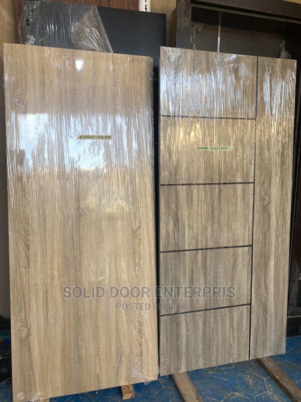 Solid HDF Complete Door With Frame and Black Chrome Design in Mushin ...