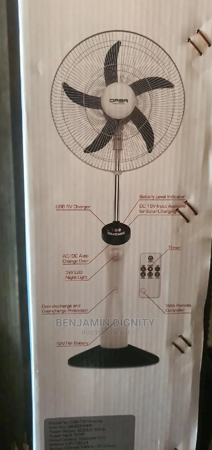 18” Rechargeable Solar Fan in Ojo - Home Appliances, Benjamin Dignity ...