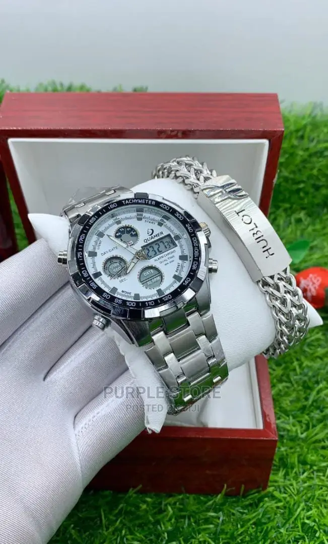 Quamer Digital and Analog Time Water Resistant Silver Watch in Lagos ...