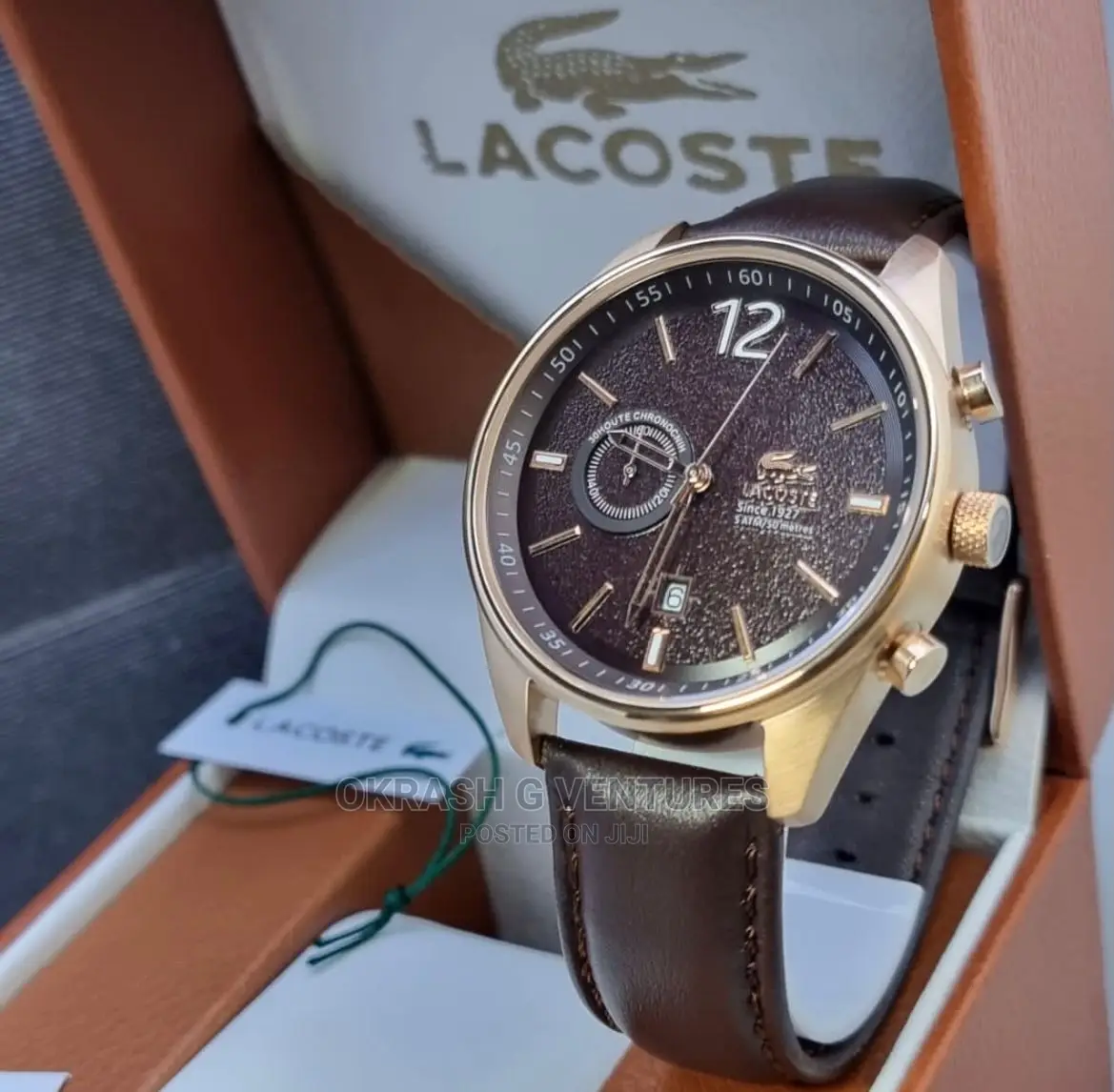 Lacoste Chronograph Rose Gold Leather Strap Watch in Lagos Island (Eko ...