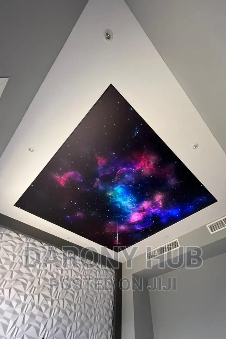 Night Stars Stretch Ceiling Design for Home Cinema Studio in Ikeja ...