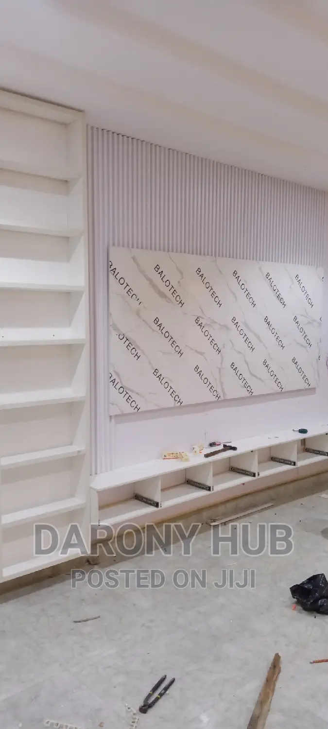 Custom Made Fluted Panel and TV Console With Led in Ikeja ...