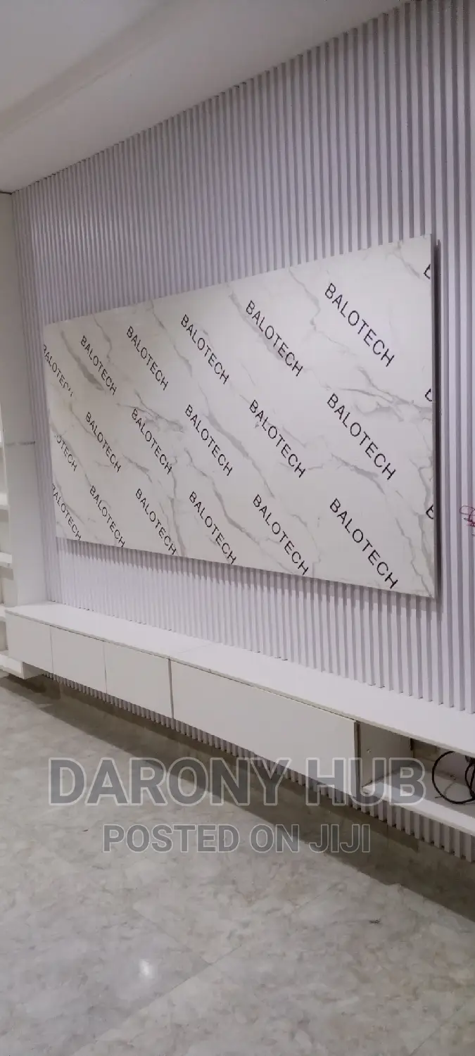 Custom Made Fluted Panel and TV Console With Led in Ikeja ...