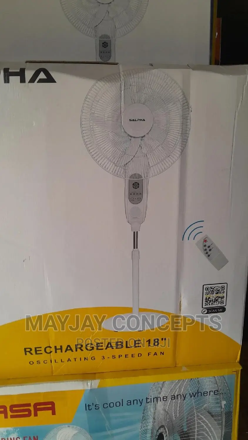 Salpha 18" Rechargeable Standing Fan With Solar Option-Ac/Dc in Ibadan ...