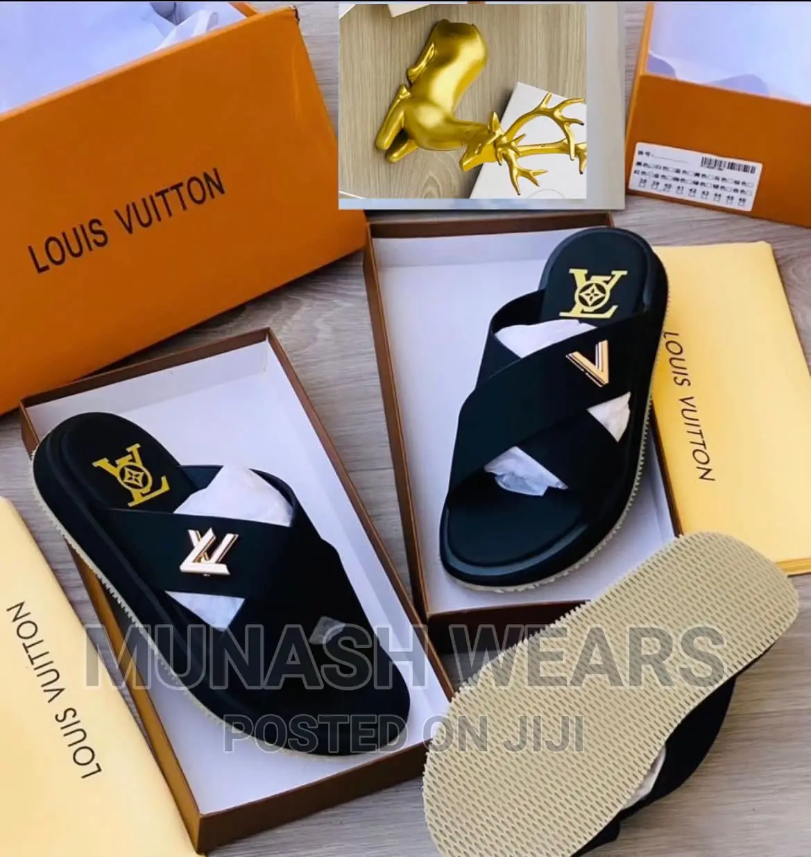 Louis Vuitton Leather Slipers in Ikeja - Shoes, Munash Wears | Jiji.ng
