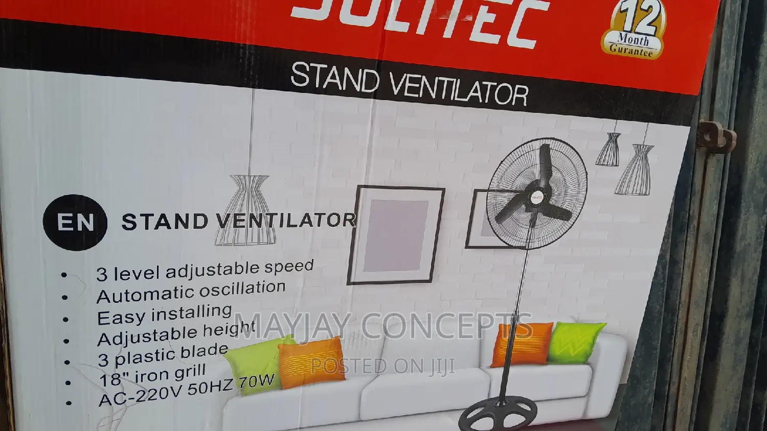 18inches Solitec Standing Fan With 3-Blades-Iron Net in Ibadan - Home ...