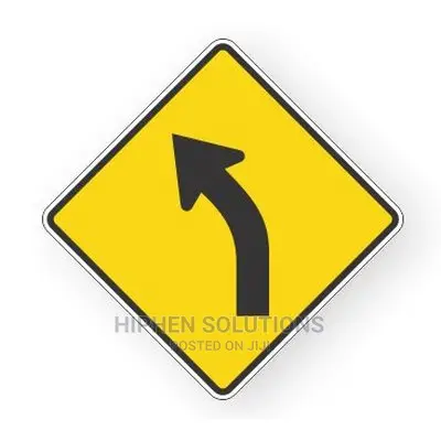 Aluminum Reflective Safety Left Curve Warning Sign in Lagos State ...