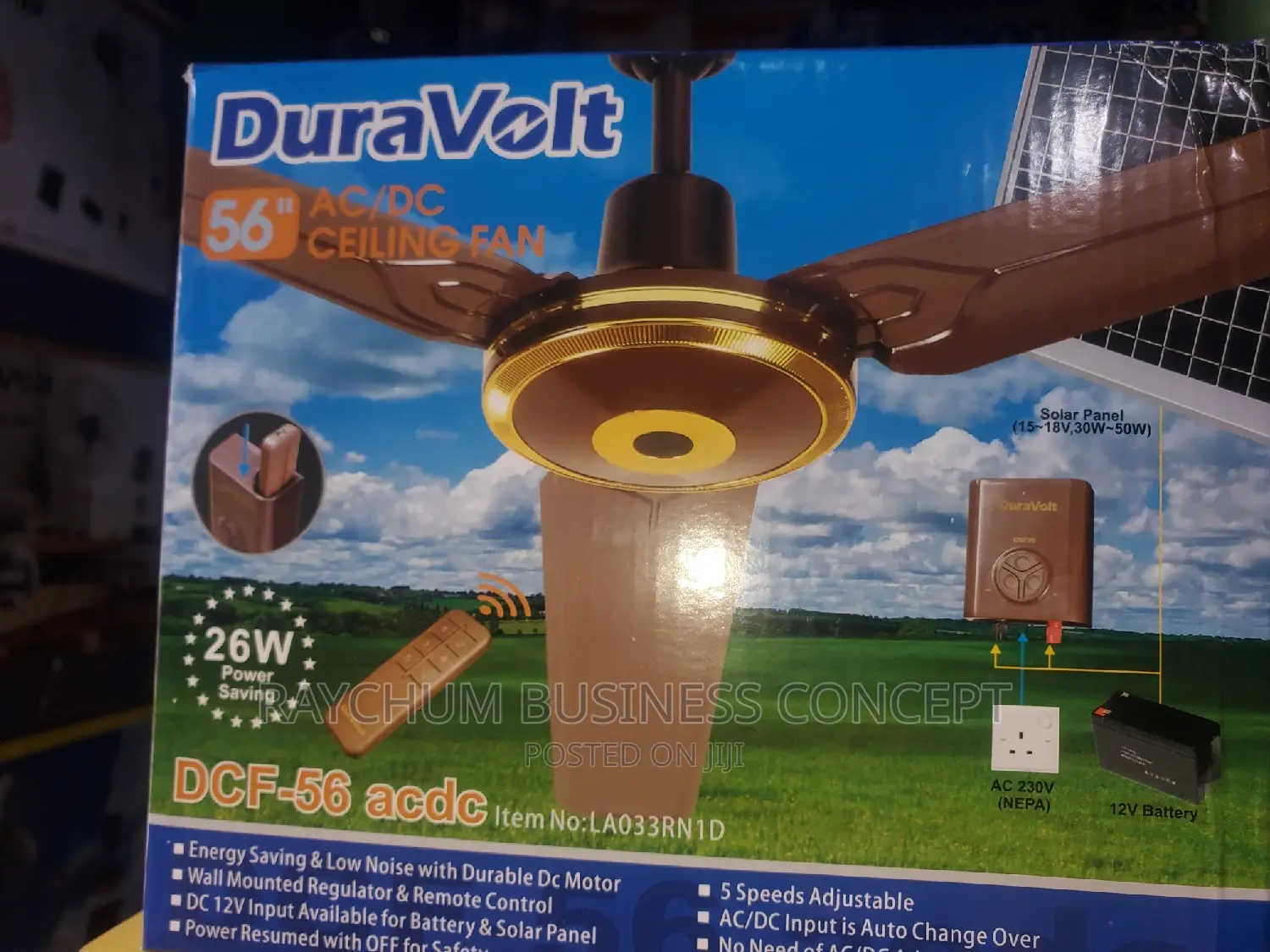 Duravolt AC and DC Ceiling Fan 25w Suitable for Solar in Ojo - Solar ...