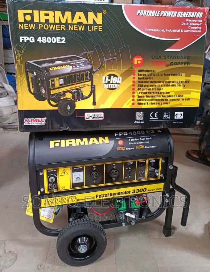 3.3kva Original Fireman Generator FPG4800E2 With100% Copper in Lekki ...