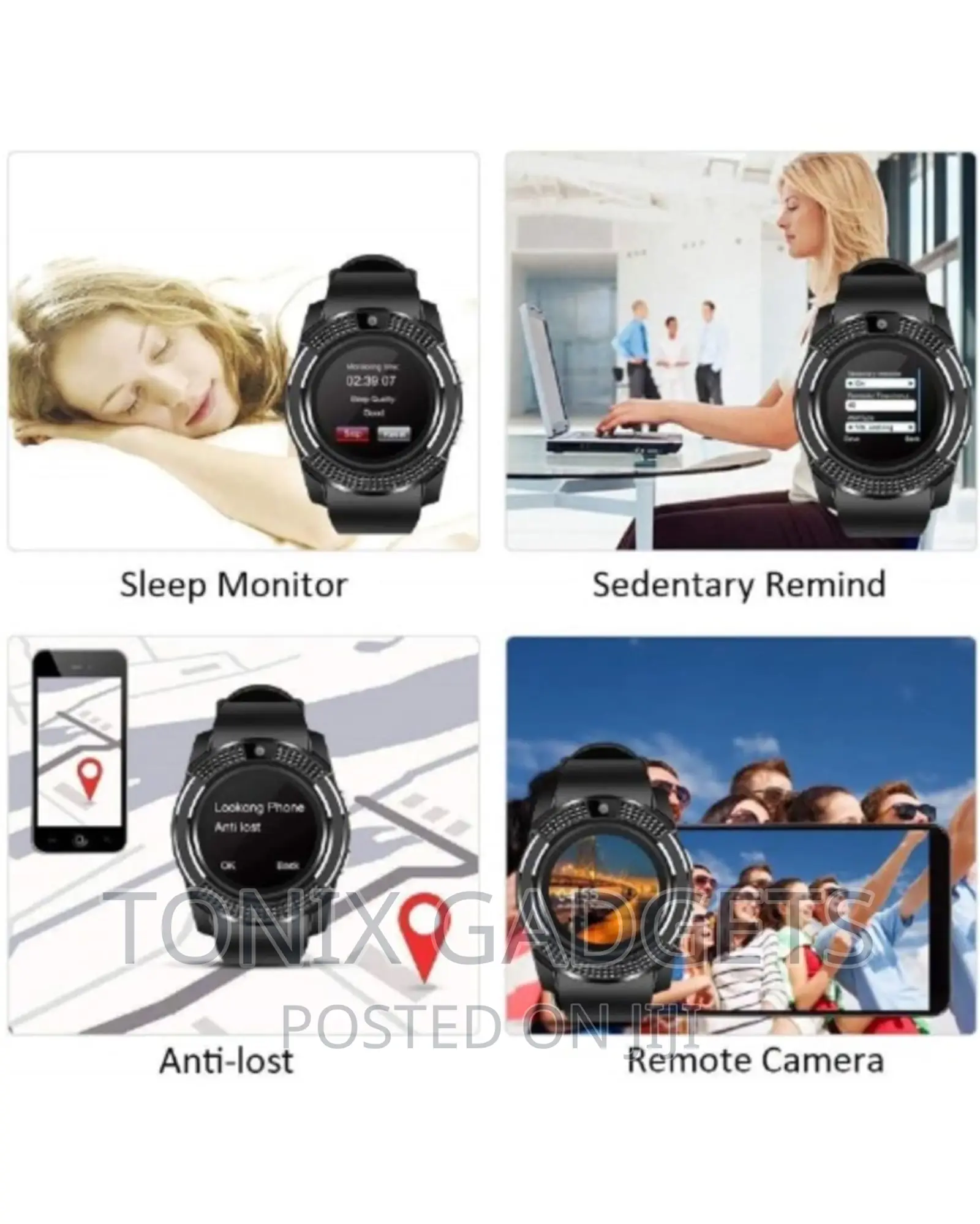 V8 Full Screen Smartwatch With Sim Card Slot in Ikeja - Smart Watches ...