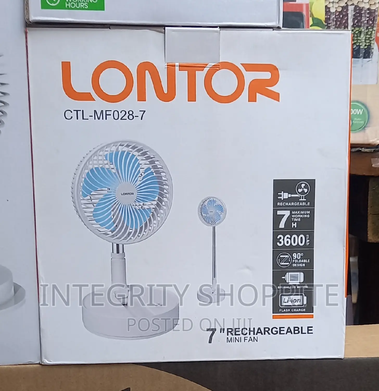 Lontor 7" Rechargeable Portable Electric Standing Fan in Lagos Island ...