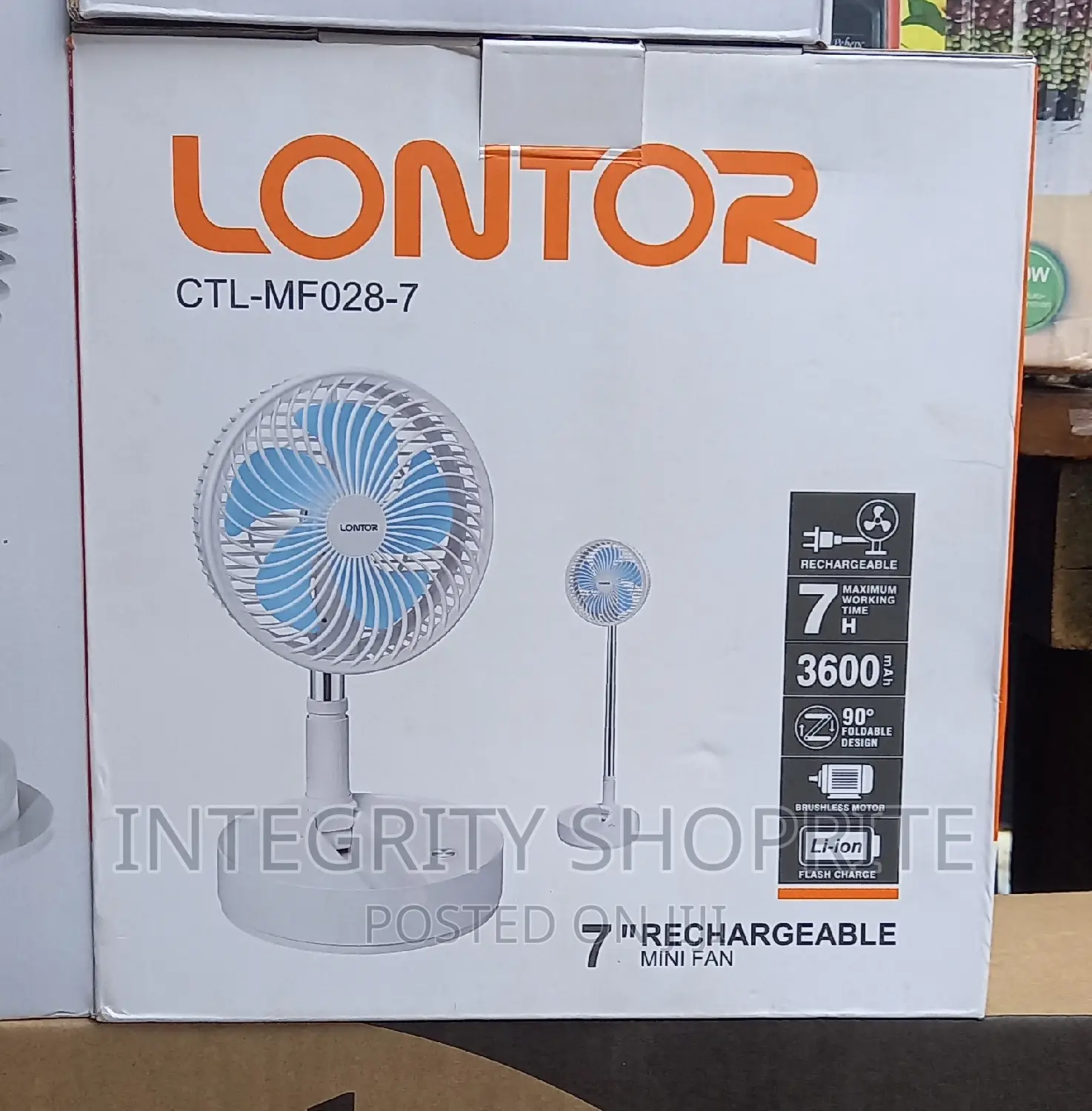 Lontor 7" Rechargeable Portable Electric Standing Fan in Lagos Island ...