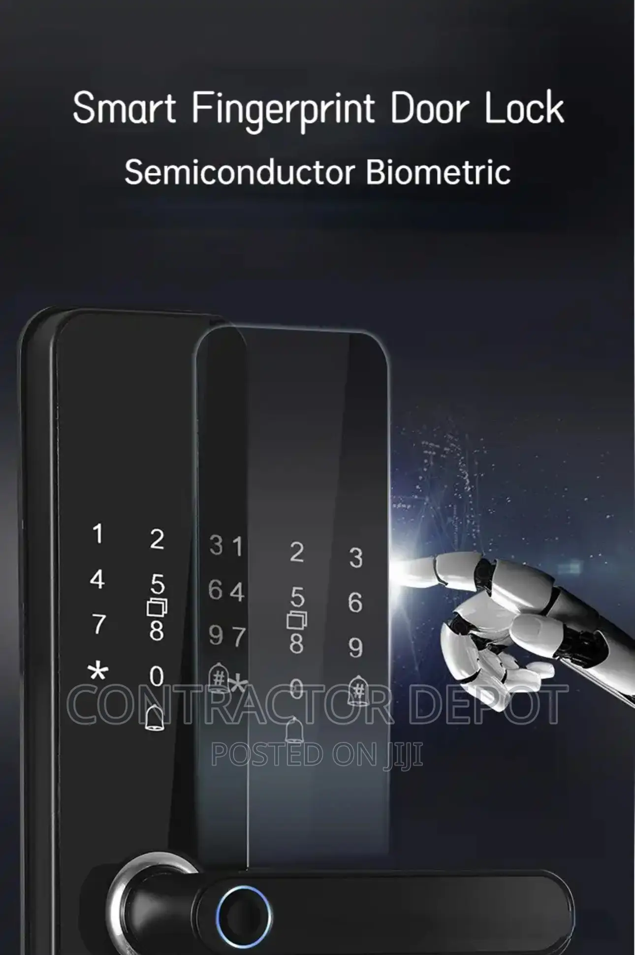 Black Electronic Smart Door Lock With Biometric Fingerprint in Lagos ...