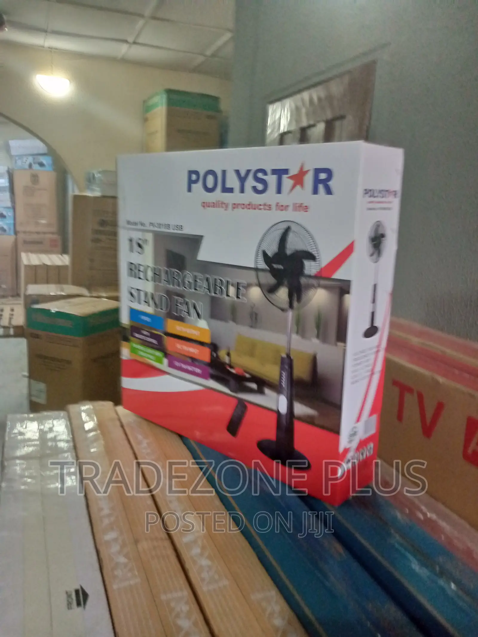 Affordable 18'' Polystar Rechargeable Standing Fan.Pv3018b in Orile - Home Appliances, Tradezone ...