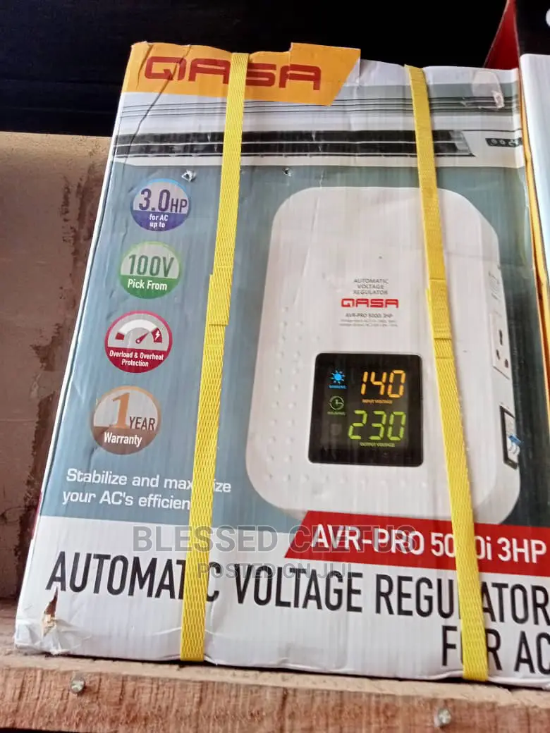 Qasa Wall Mount Stabilizer Avr-Pro 5000 for 3hp AC in Ojo - Electrical ...