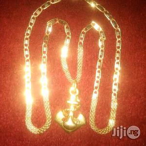 ITALY 750 Solid Gold Mixed Blade Basket Wit Anchor Pendant in Amuwo ...